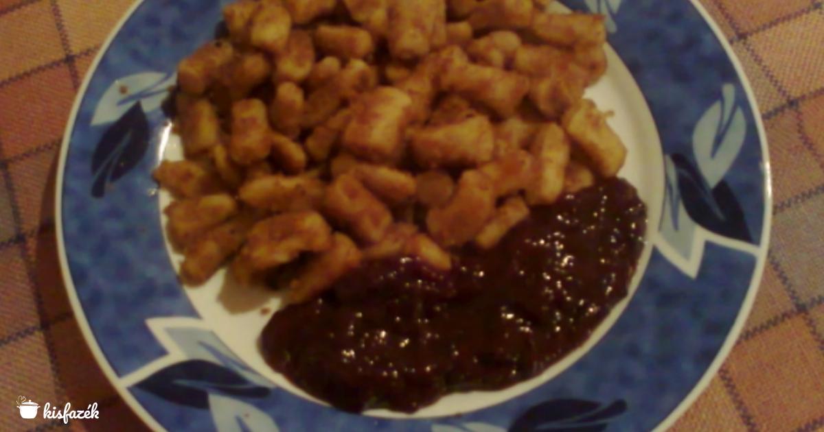 Krumplis nudli recept zsemlemorzsában forgatva